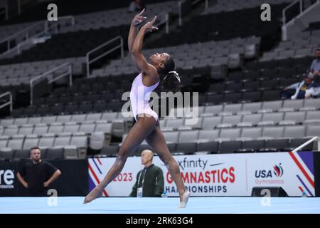 August 23, 2023: Gymnast SHILESE JONES during podium training at the U ...
