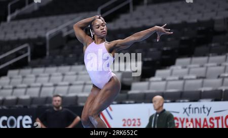 August 23, 2023: Gymnast SHILESE JONES during podium training at the U ...