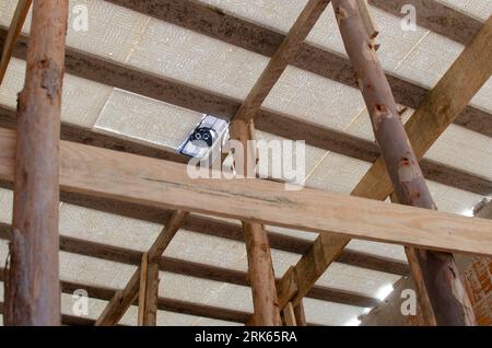 Detail of the construction of a Styrofoam slab in Brazil, a light and ...