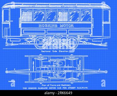 Rail car blueprint from the Article from The Engineering Magazine ...