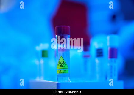 Special laboratory box with test tubes Stock Photo - Alamy