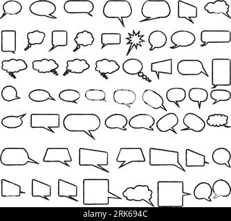 callout symbols. Speech bubble set. Comic speech doodle. Vector call ...