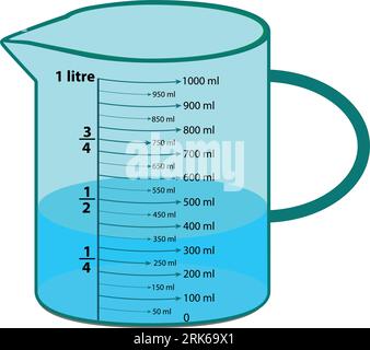 Scale measuring jug 1000ml. with measuring scale. Beaker for chemical ...