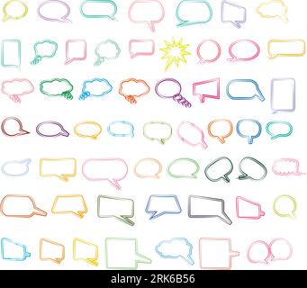 callout symbols. Speech bubble set. Comic speech doodle. Vector call ...