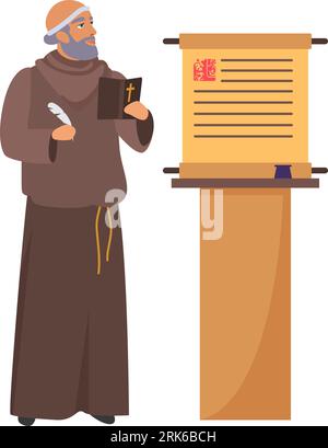 monk bishop medieval man vector Stock Vector Image & Art - Alamy