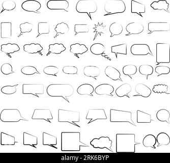 callout symbols. Speech bubble set. Comic speech doodle. Vector call ...