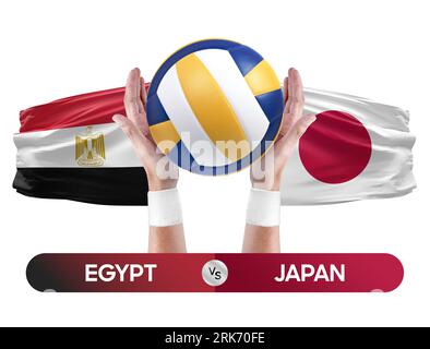 Japan vs Egypt national teams volleyball volley ball match competition ...