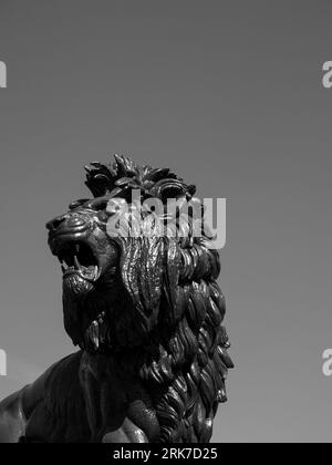Black and White, Maiwand Lion, Forbury Gardens, Abbey Quarter, Reading ...