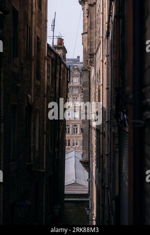 A cobblestone path winding through an old cemetery with various ...