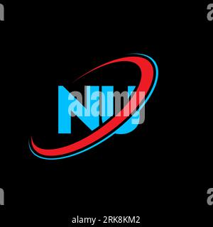 NU uppercase simple red and black logo letter Stock Vector Image & Art ...