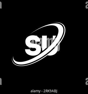 Red And Blue Letter SU Logo. Vector Illustration on white background ...