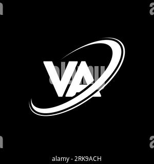 Red and Black VA V A Letter Logo Design in Black Colors. Creative ...