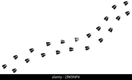 Path footprints of horse, cow, goat, sheep, deer, elk, antelope ...