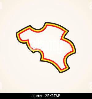 Simplified stylized outline map of Belgium Stock Vector Image & Art - Alamy