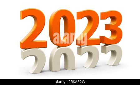 2022-2023 change represents the new year 2023, three-dimensional rendering, 3D illustration ...