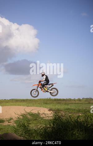 Grass solo motorbike Stock Photo - Alamy