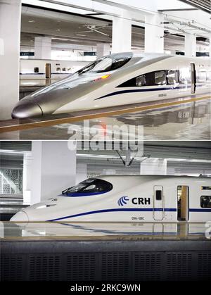 A CRH2 (China Railway High-speed) bullet train is pictured at the ...