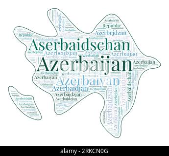 Azerbaijan Map. Azerbaijani Country Map. Azeri Black and White National ...