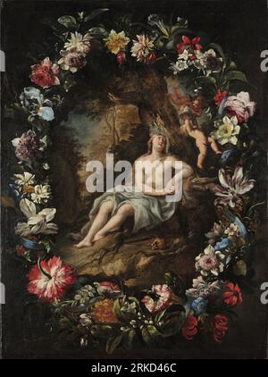 Nicola Vaccaro - Penitent Magdalen in a flower garland Stock Photo - Alamy