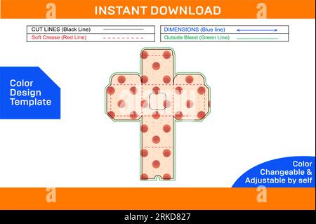 2D side display box, die line template and 3D box colour changeable and ...
