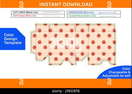 Packaging Auto bottom lock Tuck top box Die line template and 3D box ...