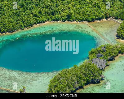 Beautiful lagoons in Tinago Island. Beach with turquoise water. Surigao ...