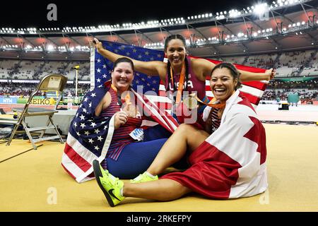 Janee' KASSANAVOID,DeAnna PRICE and Camryn ROGERS celebrating his medal ...