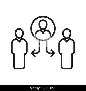 Coordinating people concept line icon. Simple element illustration ...