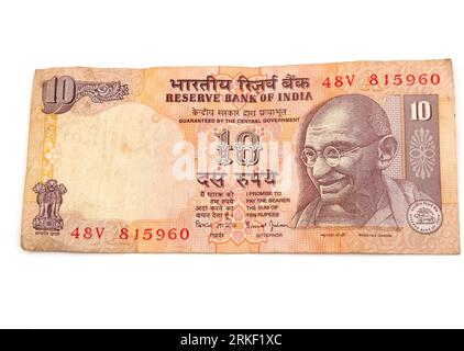 10 rupees banknote, Mahatma Gandhi, India, 2006 Stock Photo - Alamy
