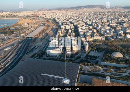 Sustainable Athens Opera House Rooftop Overlooking highspeed road Stock ...