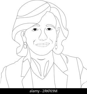 Power full woman coloring page Stock Vector Image & Art - Alamy