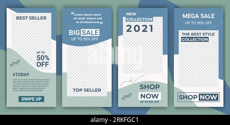 Set of ig stories and post frame templates. Mockup for personal blog or ...