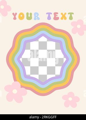 hand drawn simple photo post or stories frame with smooth organic ...