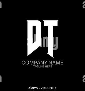 DT D T letter logo design. Initial letter DT linked circle uppercase ...