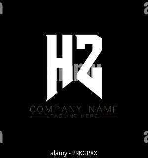 HZ H Z letter logo design. Initial letter HZ linked circle uppercase ...