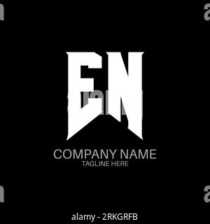 EN E N letter logo design. Initial letter EN uppercase monogram logo ...