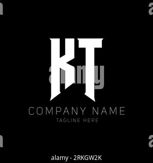 KT K T letter logo design. Initial letter KT linked circle uppercase ...