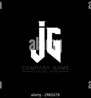 JG J G letter logo design. Initial letter JG linked circle uppercase ...