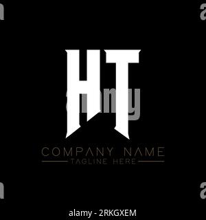 HT H T letter logo design. Initial letter HT linked circle upercase ...
