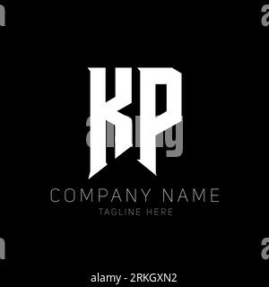 KP K P letter logo design. Initial letter KP linked circle uppercase ...