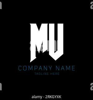 MU M U letter logo design. Initial letter MU linked circle uppercase ...