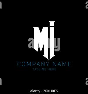 MI M I letter logo design. Initial letter MI uppercase monogram logo ...