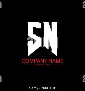 SN S N letter logo design. Initial letter SN linked circle uppercase ...
