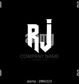 RJ R J letter logo design. Initial letter RJ linked circle uppercase ...