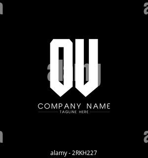 OU letter logo design. Initial letter OU uppercase monogram logo white ...