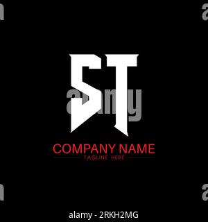 ST S T letter logo design. Initial letter ST linked circle uppercase ...