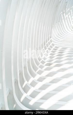 white curved architecture exterior with highlight and shadows ...
