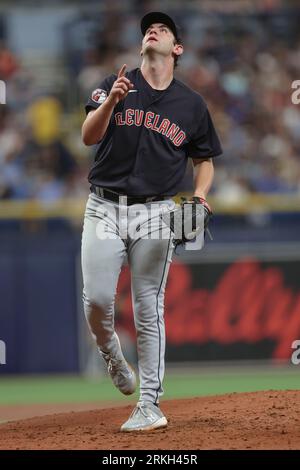Cleveland Guardians starting pitcher Gavin Williams delivers during the ...