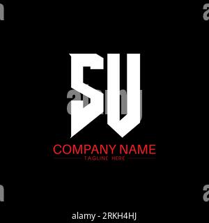 SU S U letter logo design. Initial letter SU uppercase monogram logo ...