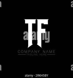 TF T F letter logo design. Initial letter TF linked circle uppercase ...